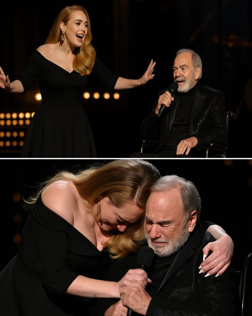 No one breathed when he appeared. Adele had paused mid-set, tears already glimmering, and ...