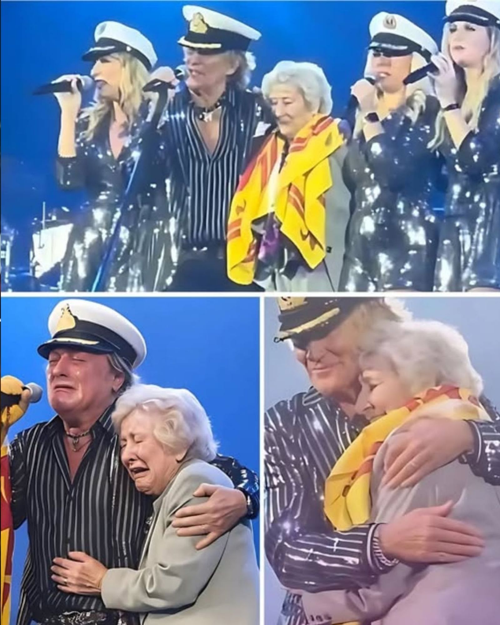 “This is my sister, 94,” Sir Rod Stewart, 78, choked back tears as he ...