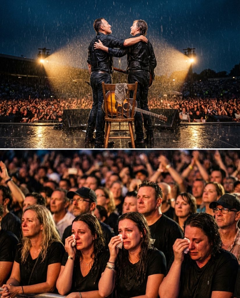 TWO LEGENDS, ONE MICROPHONE, AND AN EMPTY CHAIR AT CENTER STAGE. That ...